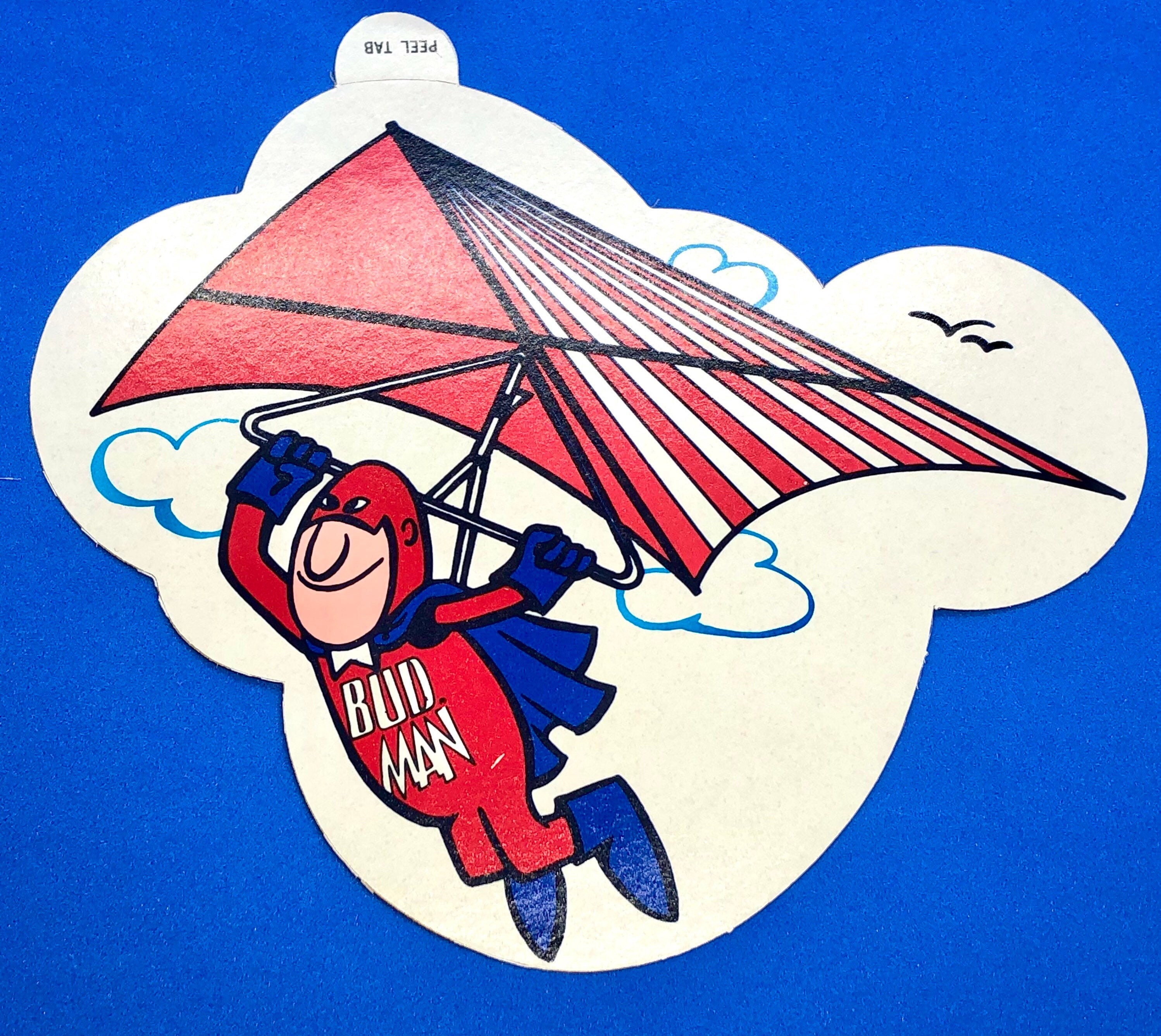 Bud Man Original Sticker Series Hang Gliding Bud Man Beer 1970s - Etsy