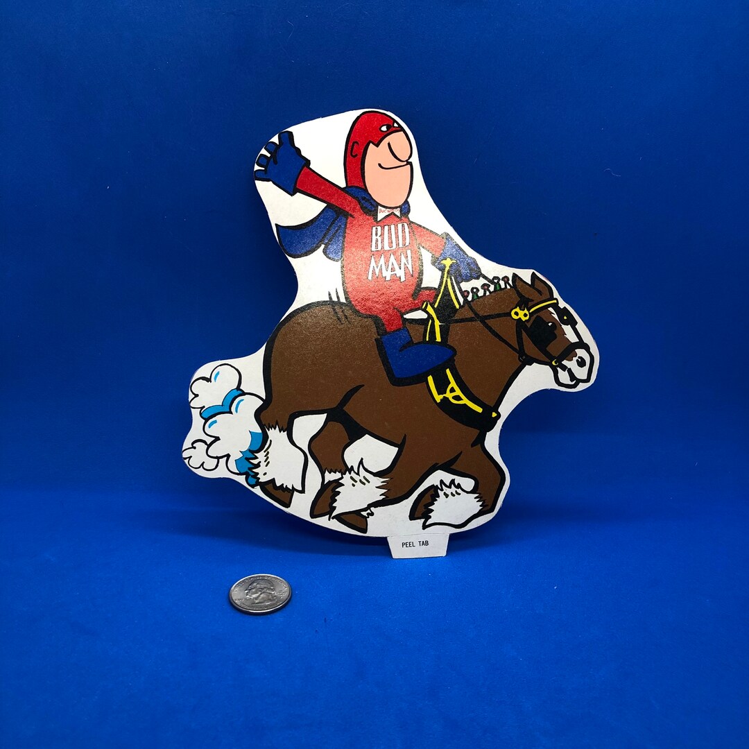 Bud Man Original Sticker Series Bronco Bud Man Beer 1970s - Etsy
