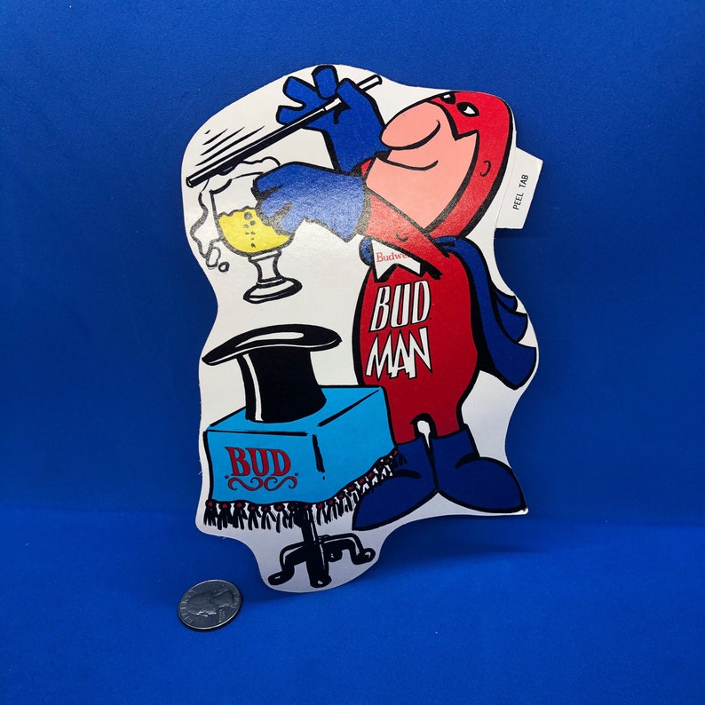Bud Man Original Sticker Series Magician Bud Man Budweiser Beer 1970s ...