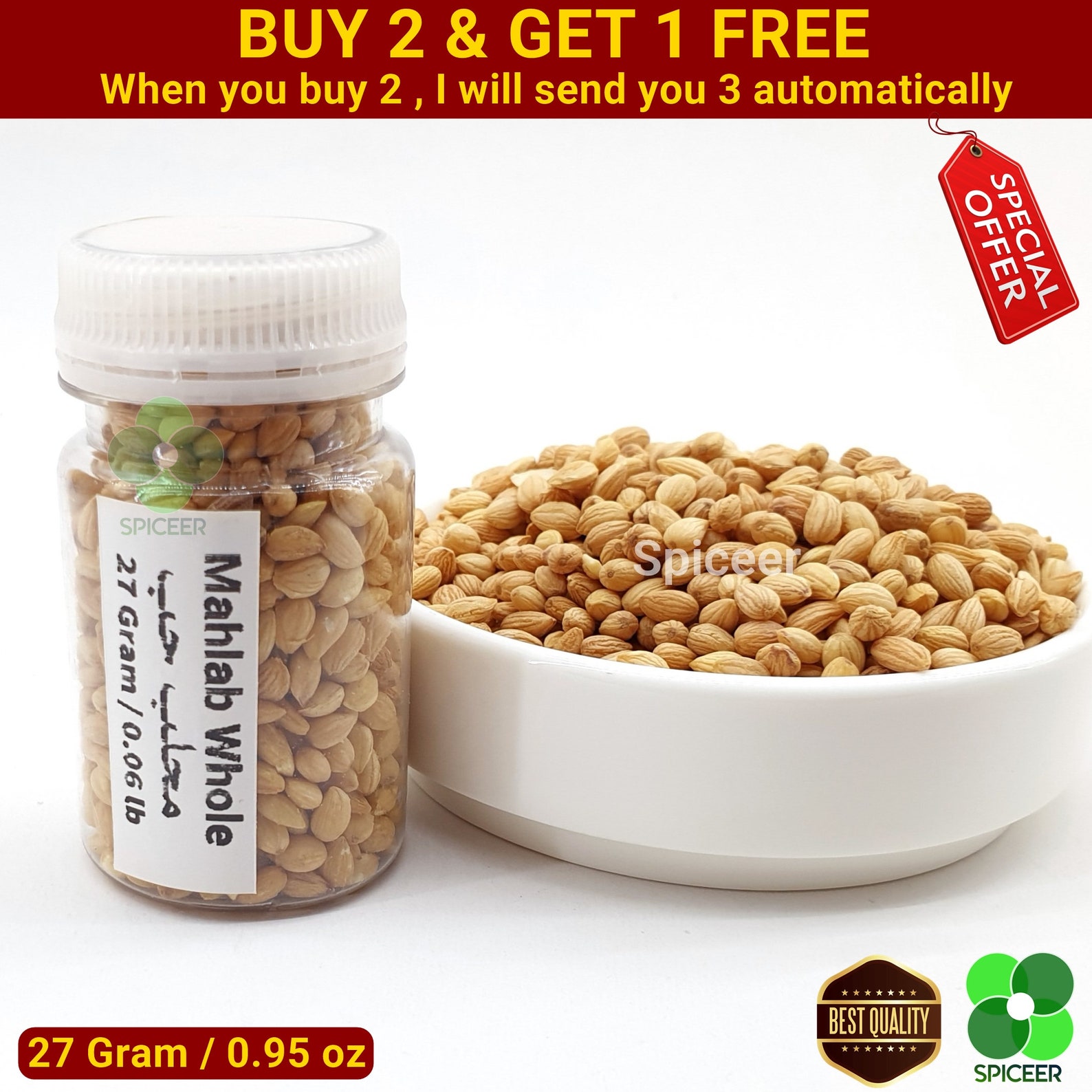 27gram Whole Mahaleb Seeds Prunus Cherry BUY 2 & GET 1 FREE Mahleb ...