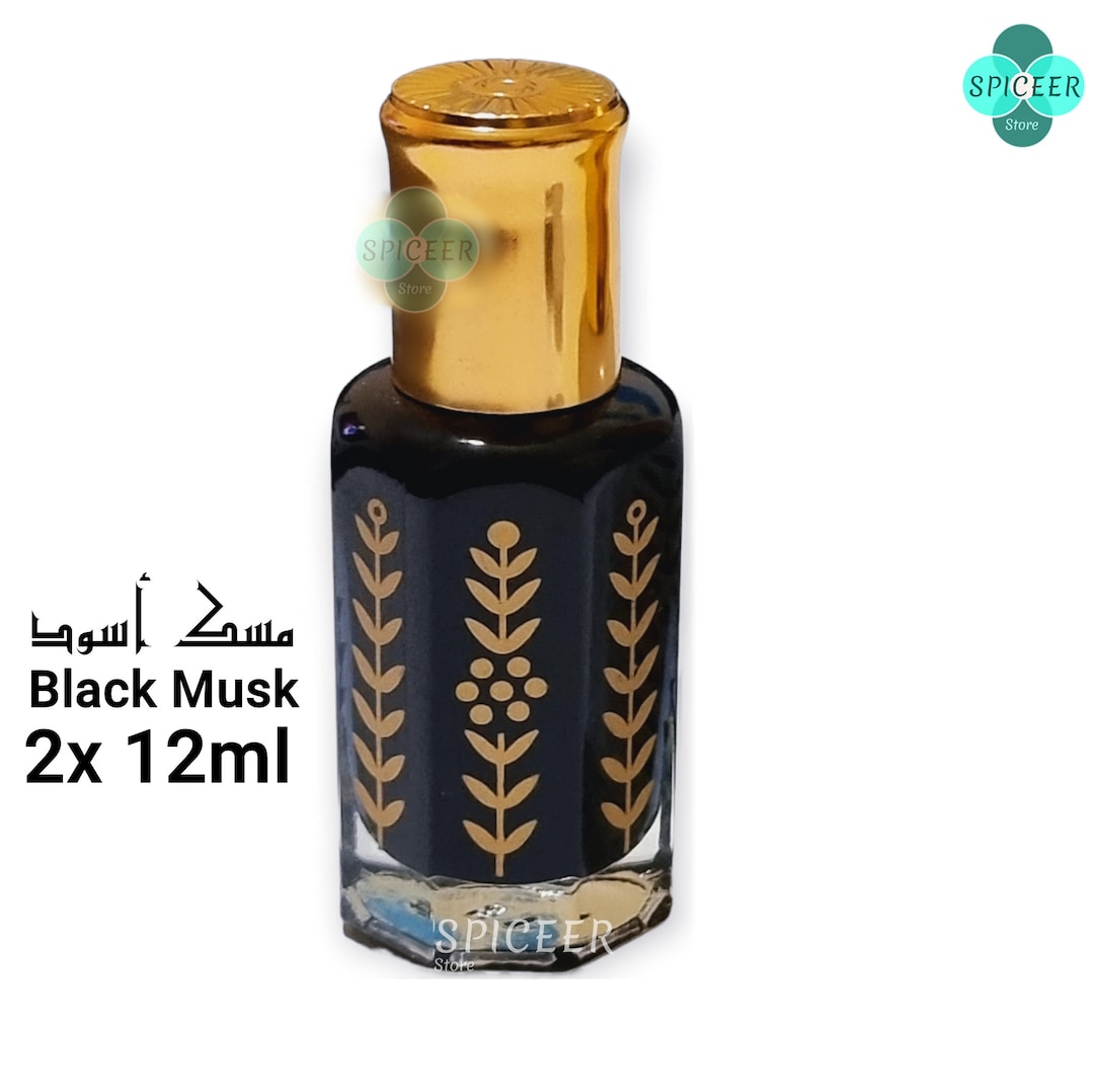 2x Black Musk 12ml Concentrated & Strong High Quality Dark Arabic ...