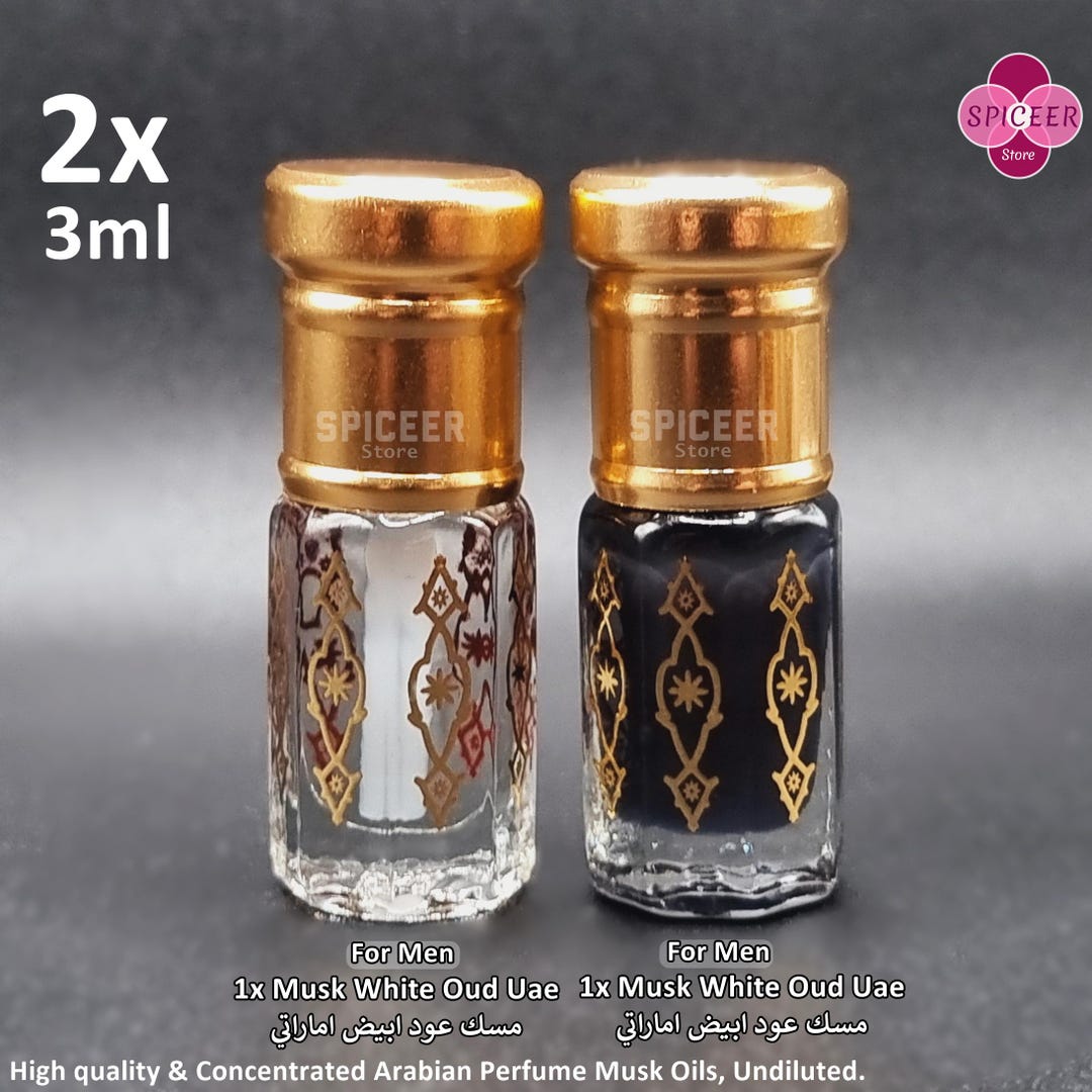2x ( Black Royal Musk + Musk White Oud Uae ) 3ml High Quality Arabic ...