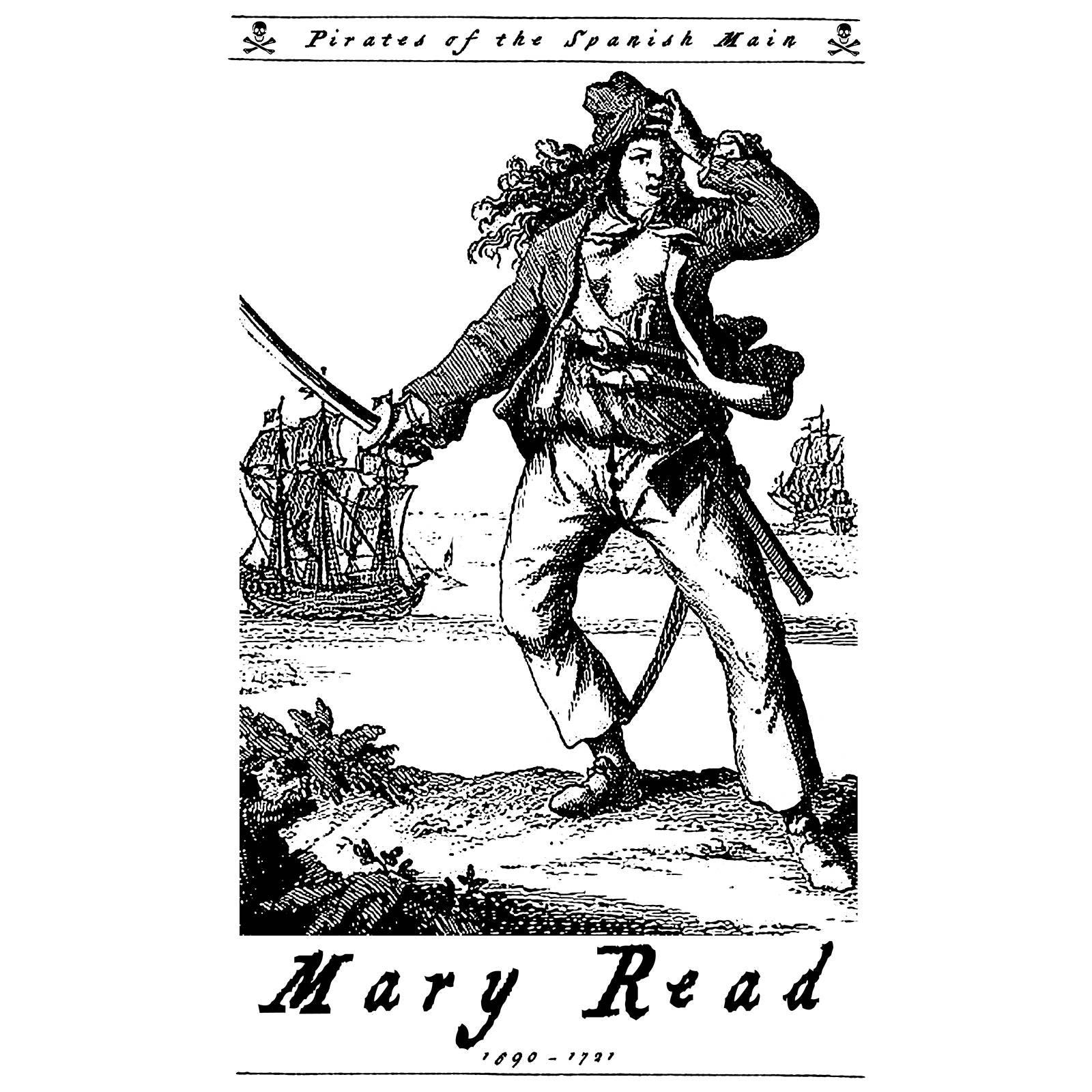 Mary Read Pirate T-Shirt, Piraten van het Caribisch gebied, Vrouwelijke ...