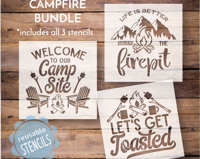 Campfire Stencil Bundle Life is Better at the Fire Pit - Etsy