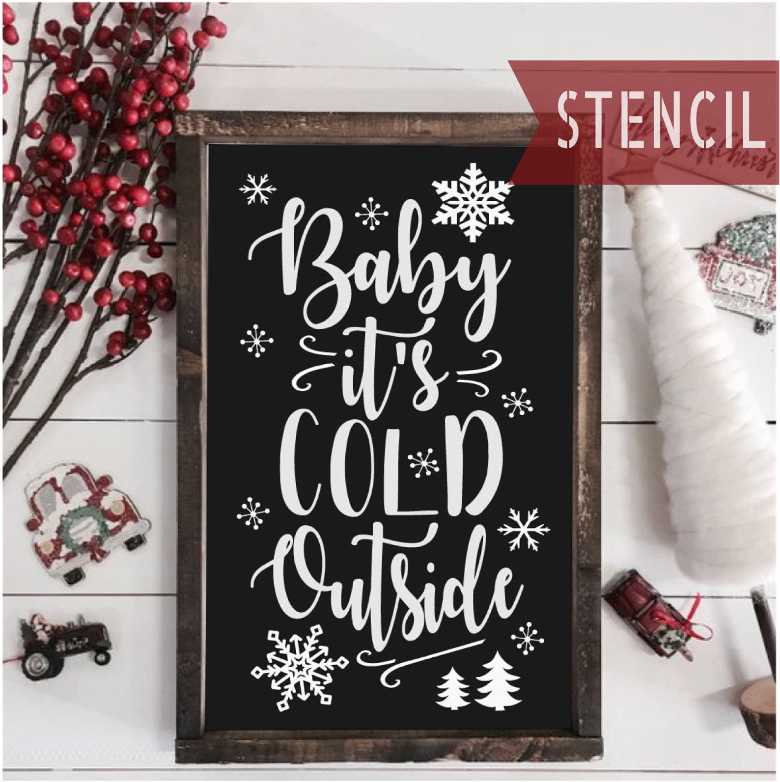 Baby Its Cold Outside Stencil Baby Its Cold Stencil Winter | Etsy
