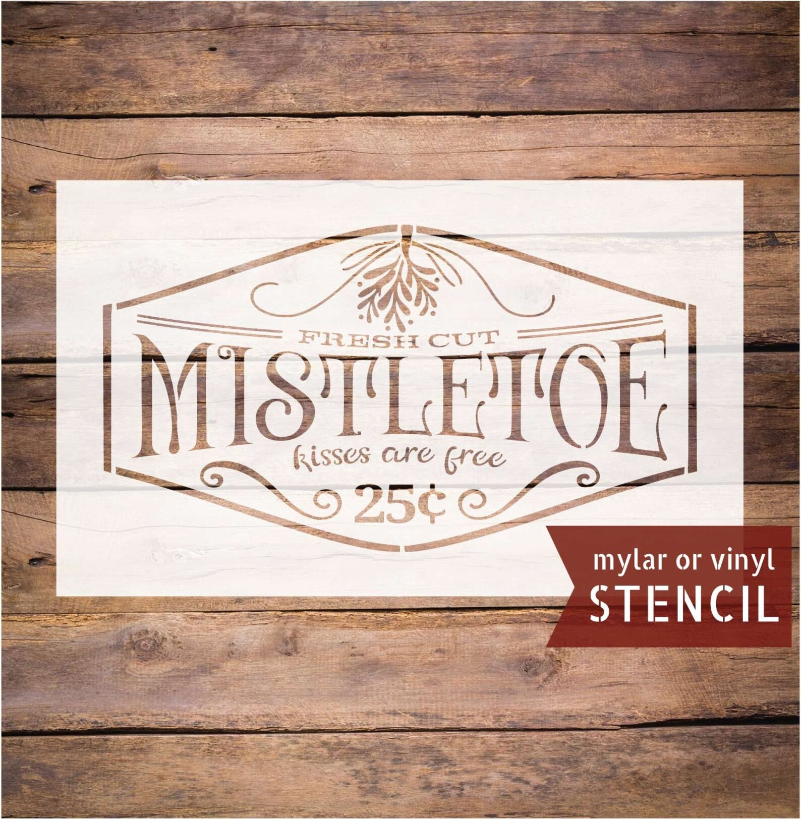 Mistletoe Stencil Reusable Stencil Mistletoe Vinyl Stencil | Etsy