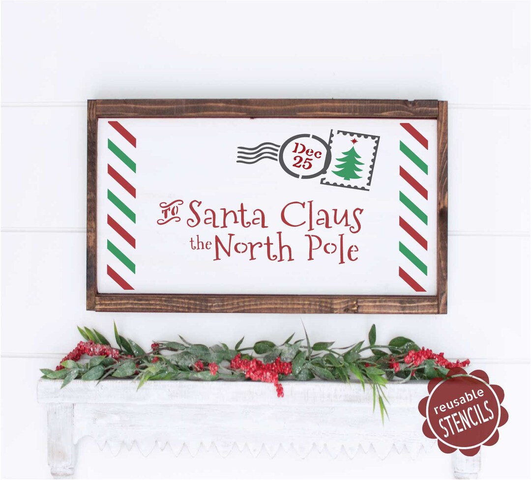 Santa Letter Stencil, Postage Stencil, Christmas Letter, Letter to ...