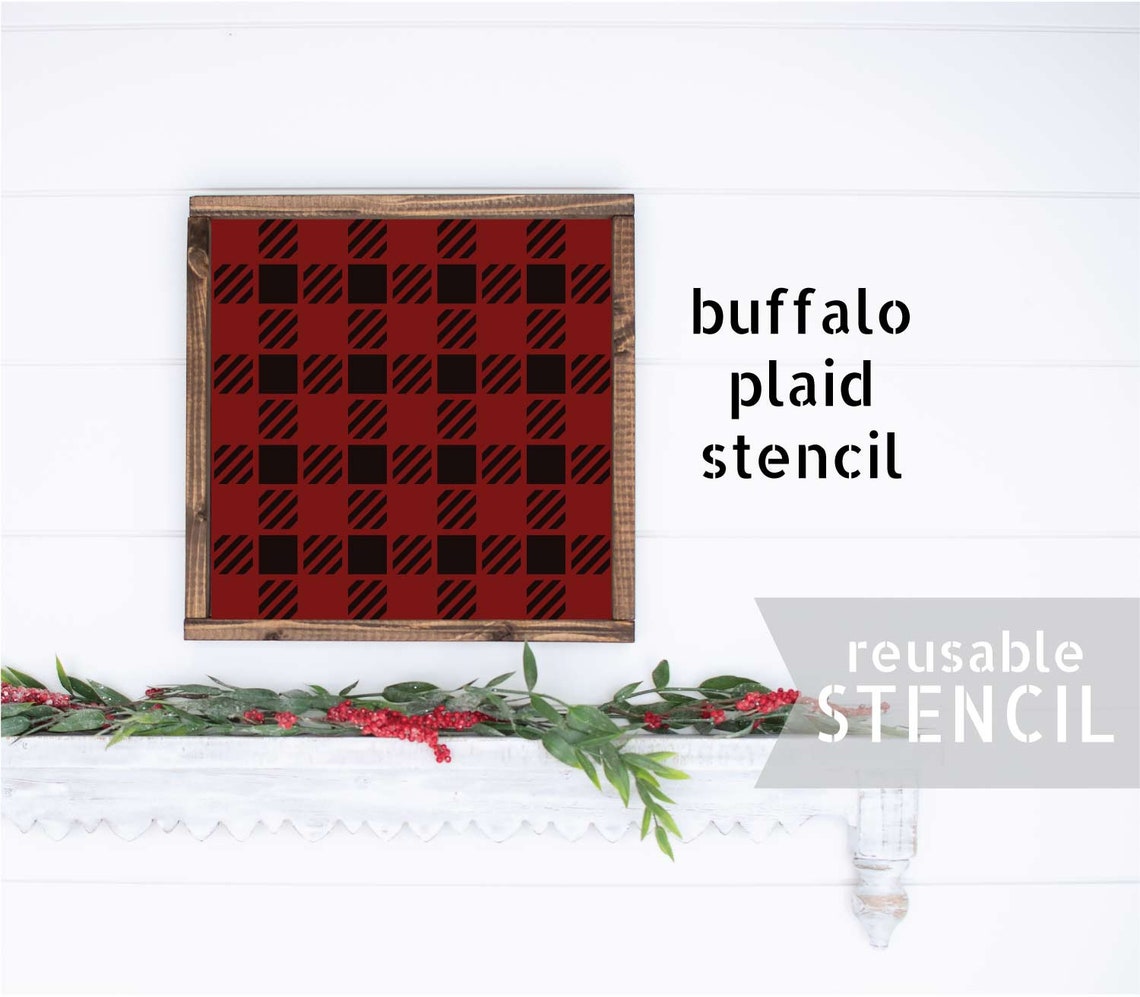 Buffalo Plaid Stencil Farmhouse Stencil Buffalo Pattern | Etsy