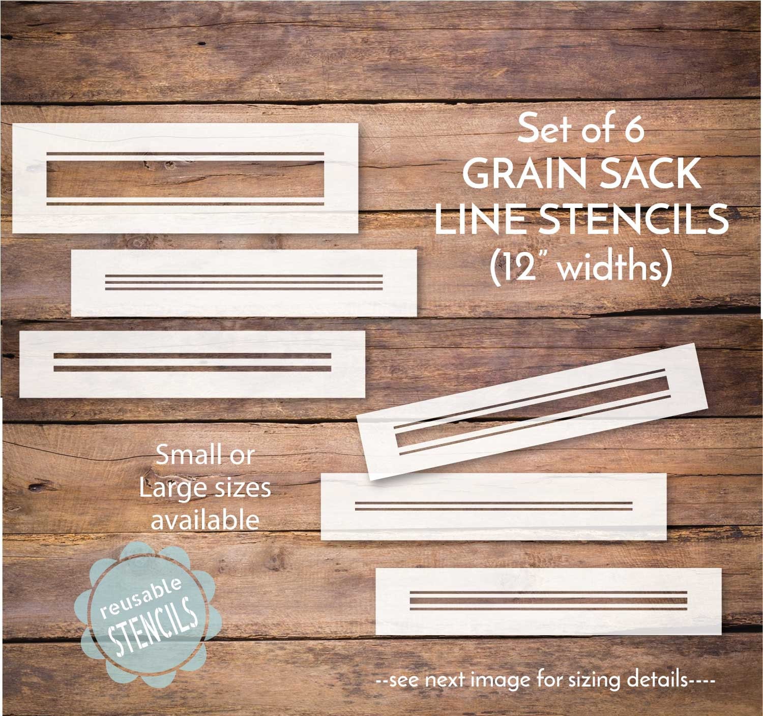 Farmhouse Grain Sack Stencil, Stripe Stencils, Grain Sack Stencils ...