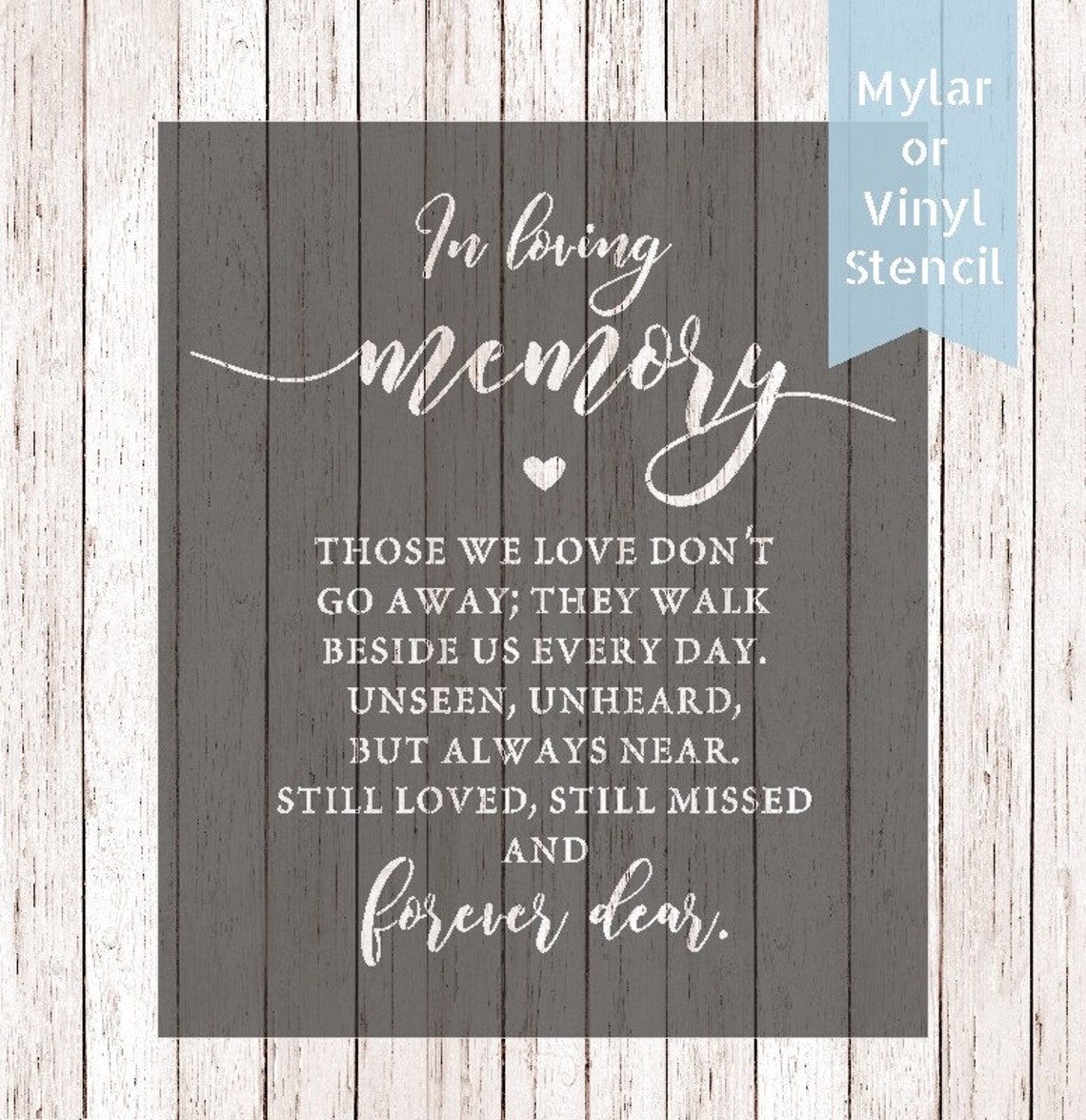 Memorial poem stencil in loving memory stencil memory poem | Etsy
