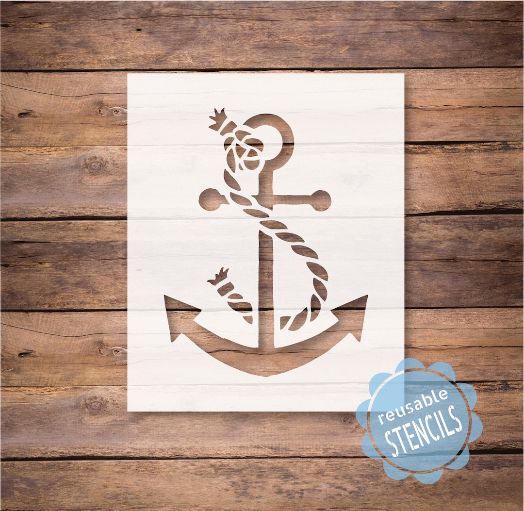Boat Anchor Stencil, Lake Theme Stencils, Reusable Mylar Stencils for ...