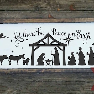 Christmas Nativity Stencil, Peace on Earth Stencil, Reusable Nativity ...