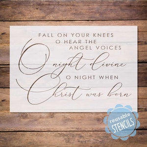 O Night Divine Stencil, Christmas Stencil, Christmas Carol Stencil, Oh ...