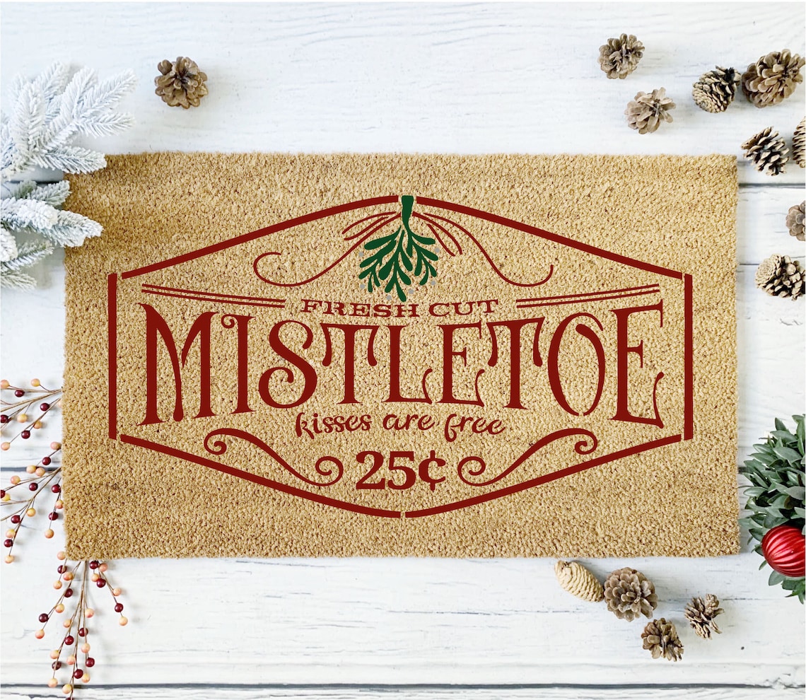 Mistletoe Stencil Reusable Stencil Mistletoe Door Mat - Etsy