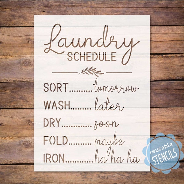 Laundry Stencil - Etsy