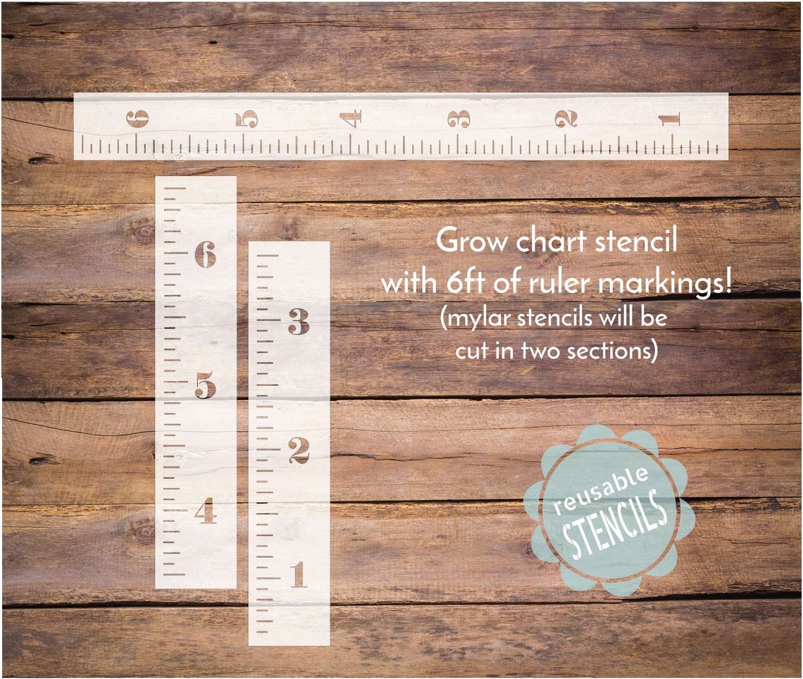 Grow Chart Stencil Ruler Stencil Mylar Reusable Stencil DIY | Etsy