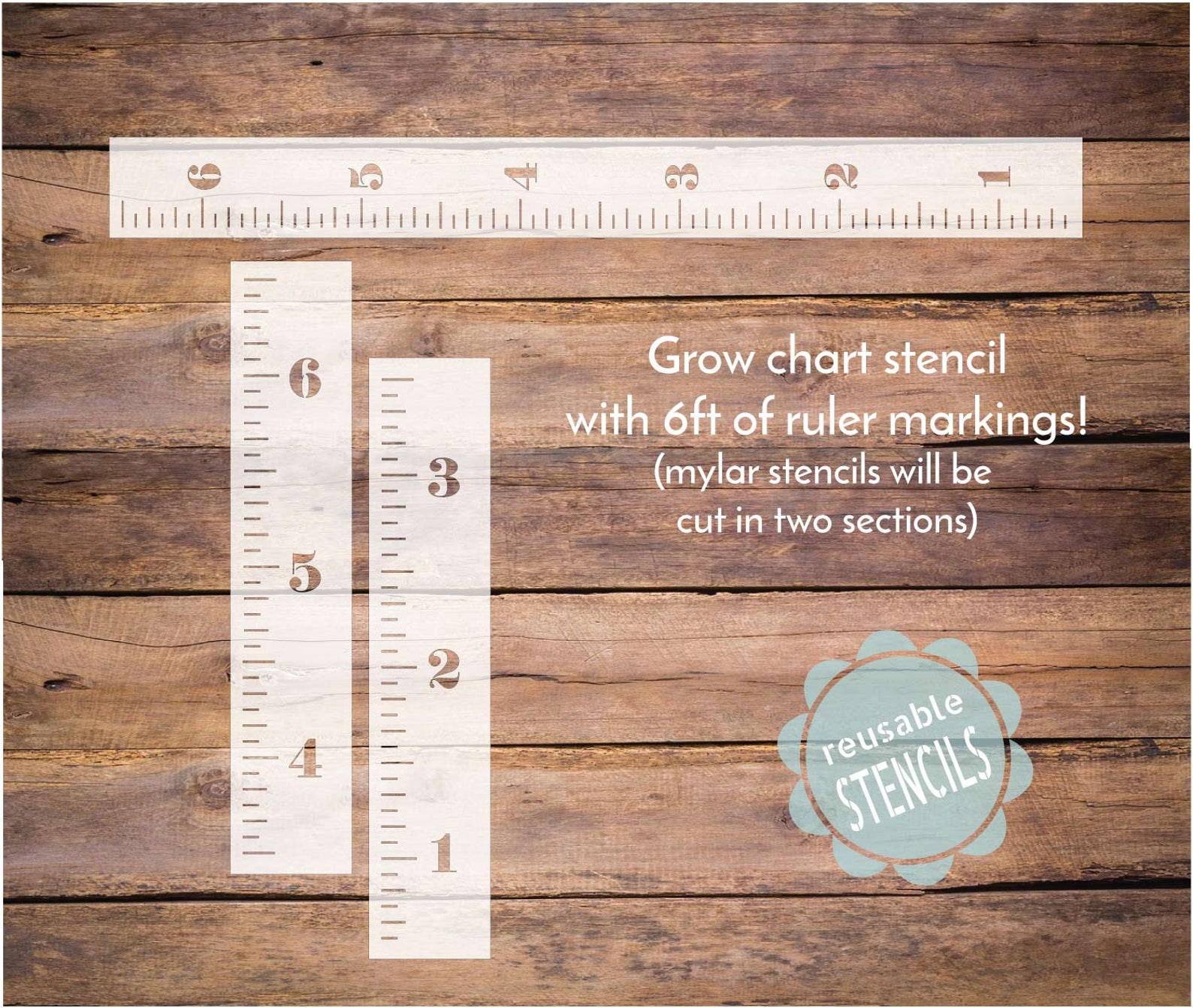 Grow Chart Stencil Ruler Stencil Mylar Reusable Stencil DIY | Etsy