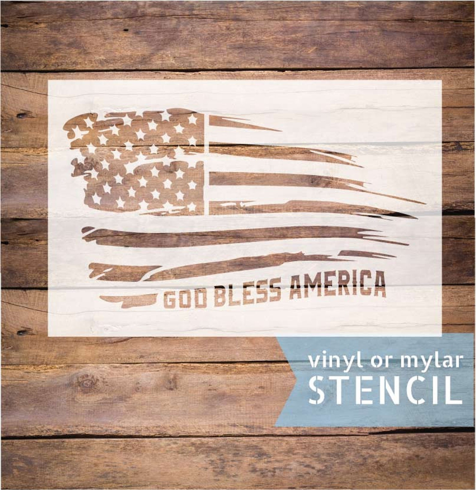 American flag stencil god bless america stencil independence | Etsy