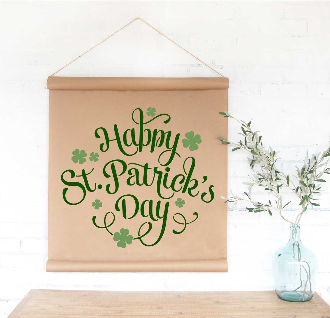 Happy St. Patricks Day Stencil, Shamrock Stencil, Four Leaf Clover ...