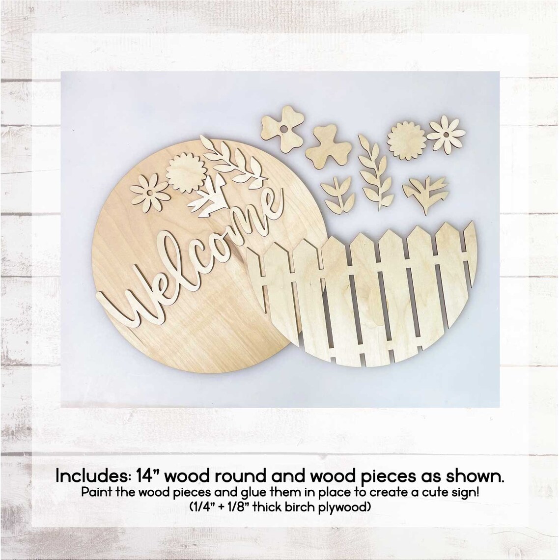 DIY WOOD KIT / Picket Fence Garden Door Hanger Kit / Craft Gift Idea ...