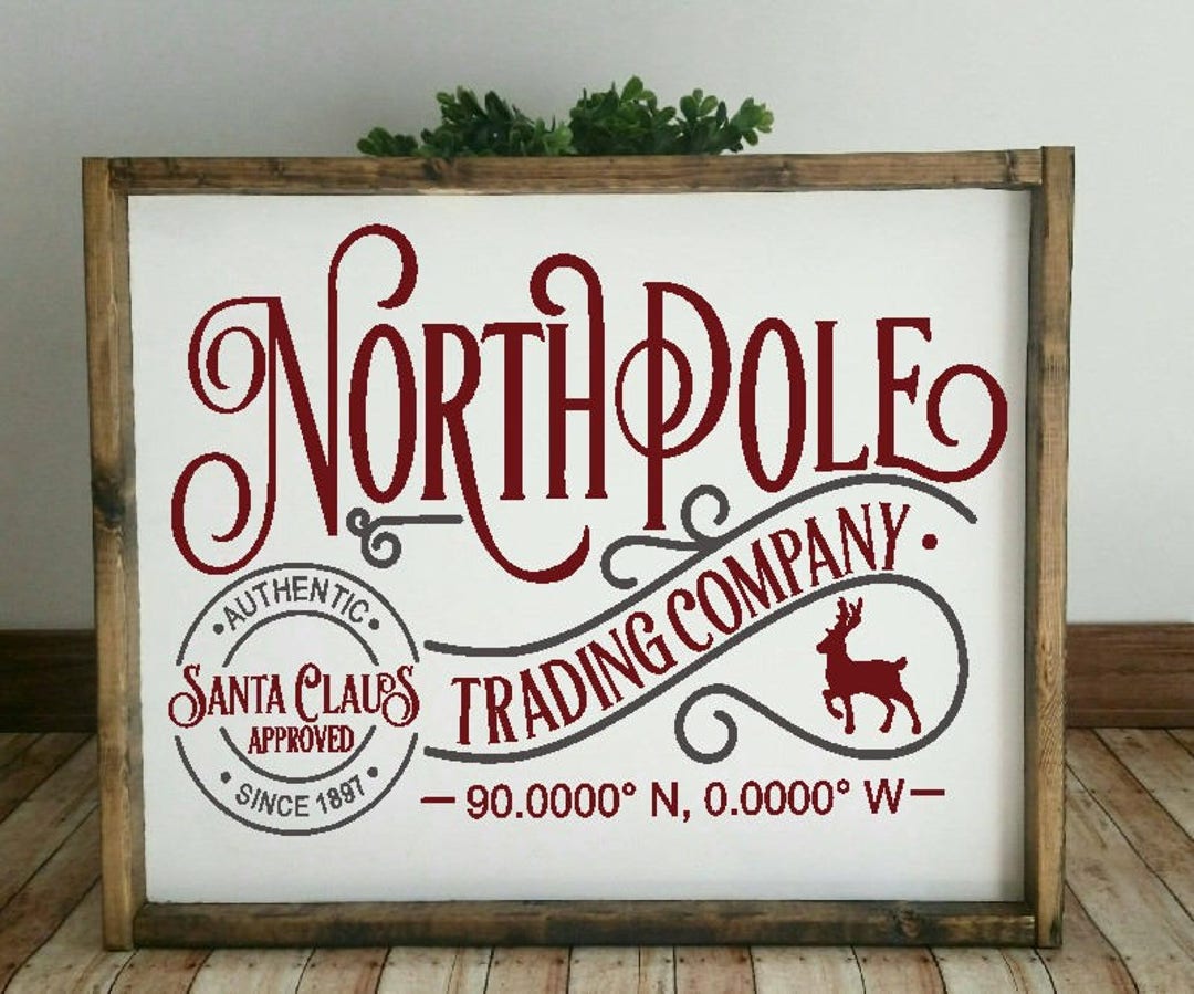 North Pole Christmas Stencil, North Pole Trading Company, North Pole ...