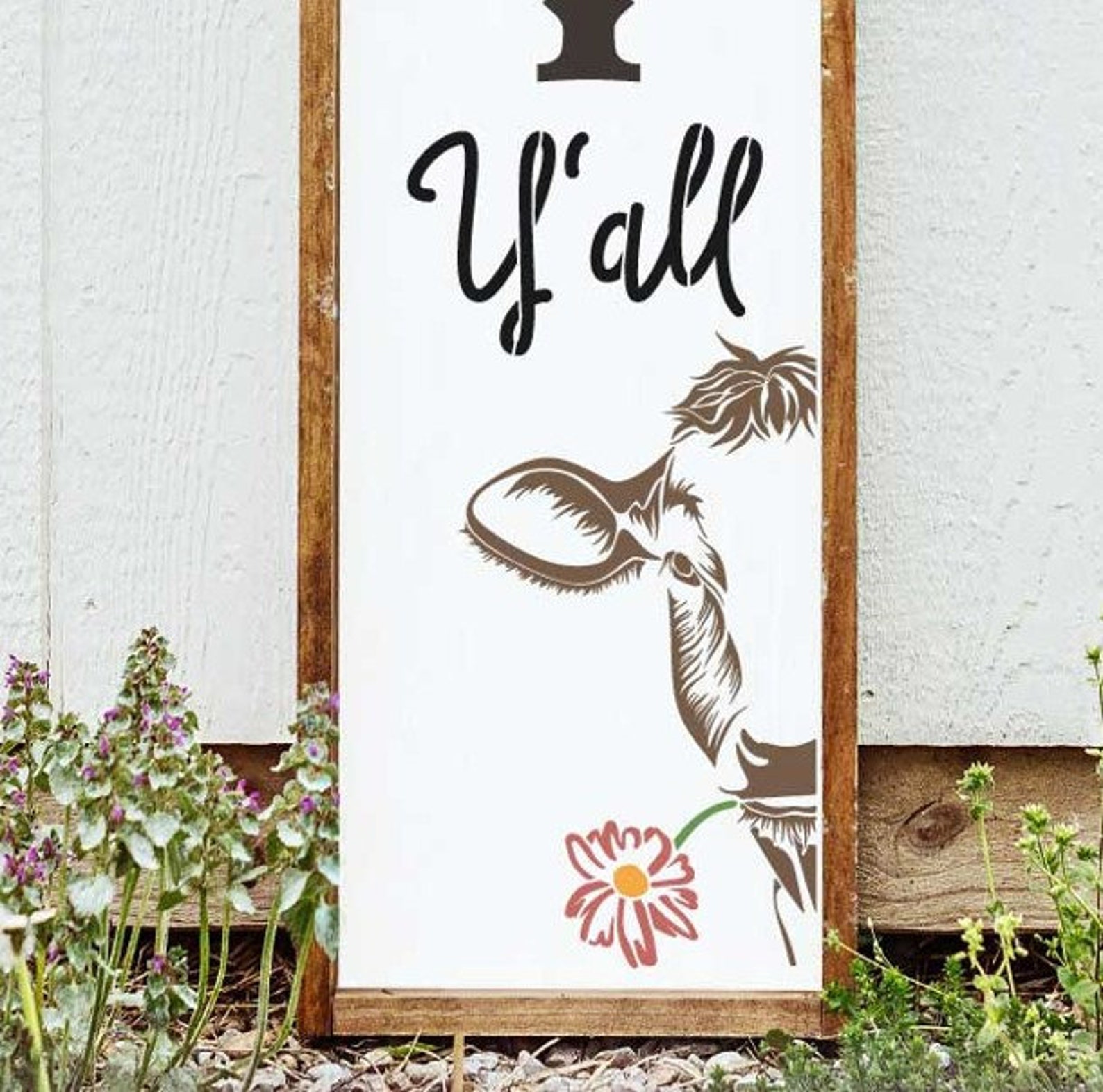 Howdy Y'all Farm Cow Stencil Reusable Stencil for - Etsy