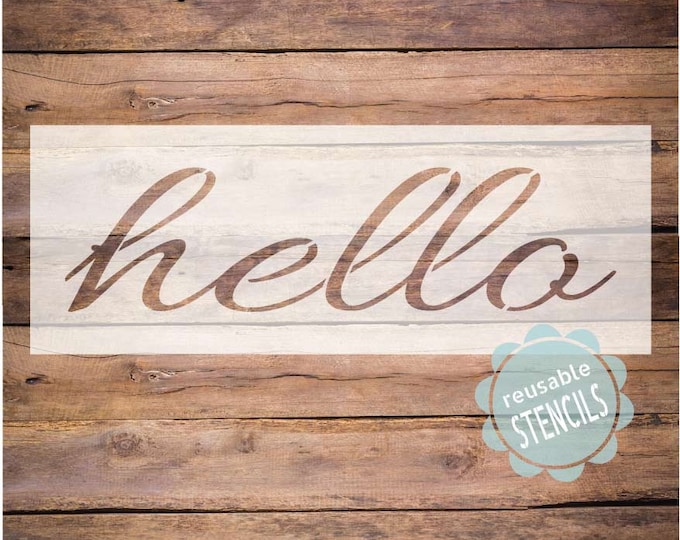 Hello Stencil Reusable DIY Craft Sign Stencils of the Word hello Great ...