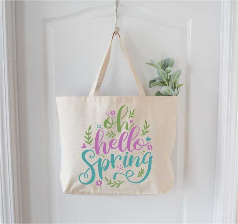 Oh Hello Spring Stencil With Flowers for Spring Décor Art | Etsy