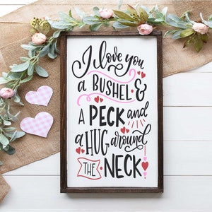I LOVE YOU a Bushel and a Peck Stencil, Hug Around the Neck Stencil ...