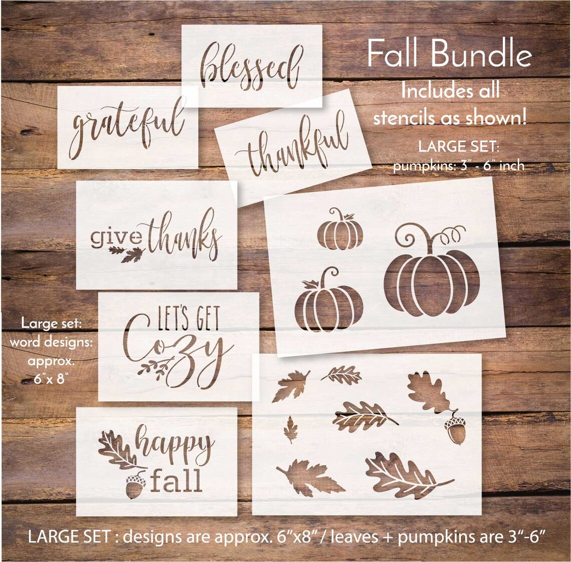 Fall Stencil Bundle, Fall Stencil Pack, Mylar Reusable Stencil, Pumpkin ...