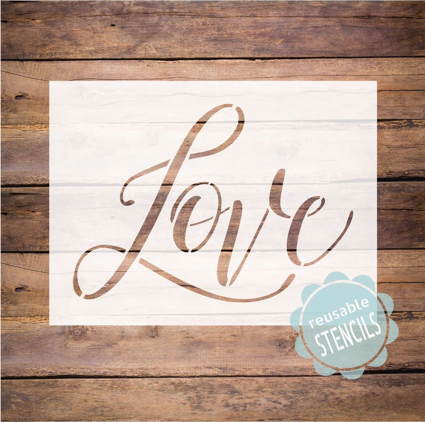 LOVE Stencil, Reusable Stencil, Love Mylar Stencil, Valentine Stencil ...