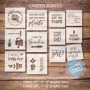 Garden Stencil Bundle, Spring Stencil Pack, Mylar Reusable Stencil ...