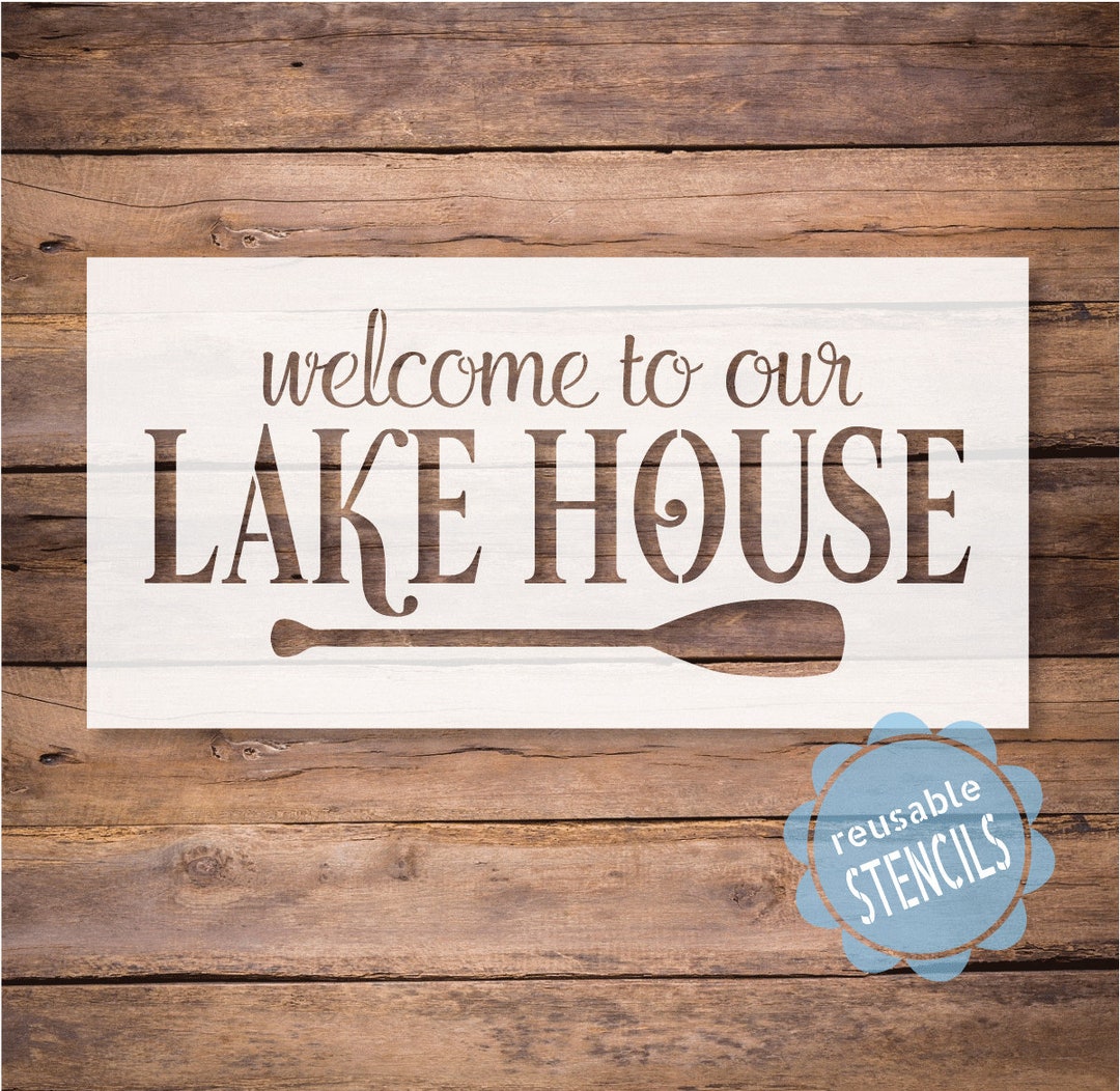 Welcome to Our Lakehouse Stencil, Nautical Themed Stencil Project ...