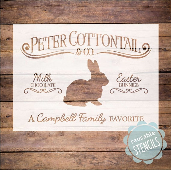 Vintage Easter Stencil A Peter Rabbit Cottontail Candy Co. | Etsy