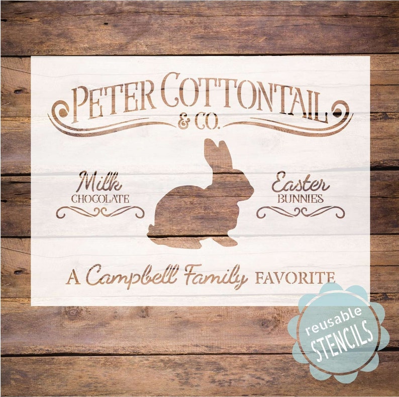 Vintage Easter Stencil A Peter Rabbit Cottontail Candy Co. | Etsy