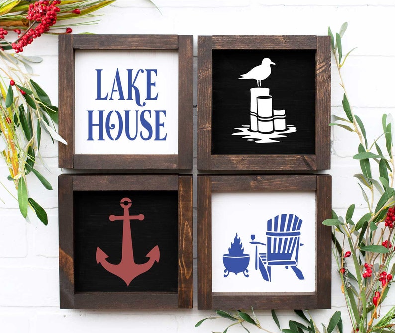 Lake Stencils, Beach Stencils, Lake House, Reusable Stencils, Summer ...
