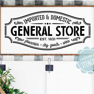 Vintage General Store Reusable Stencil - Etsy