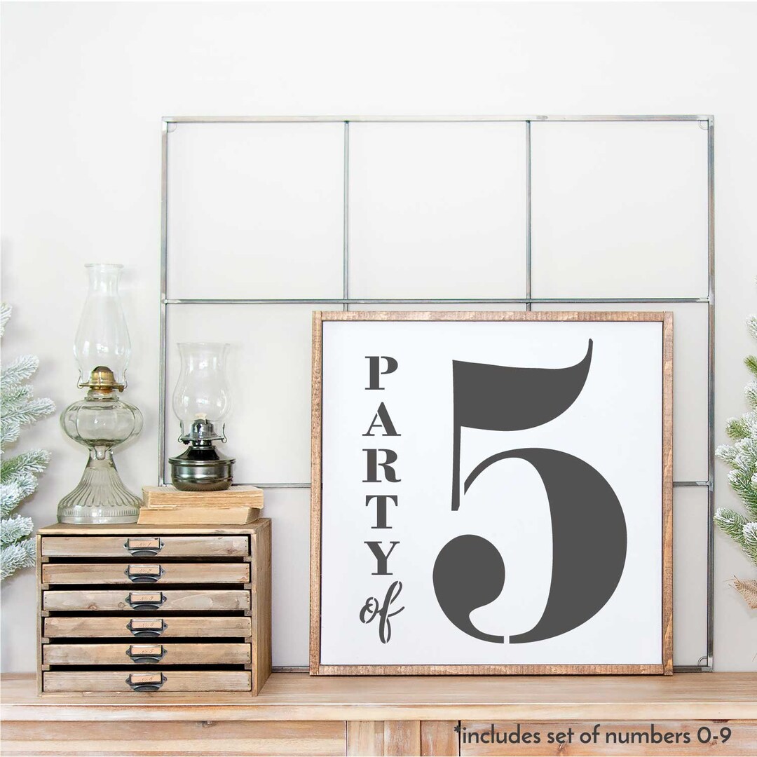 Party of Number Sign - Stencil Only / Reusable Number Stencils for ...