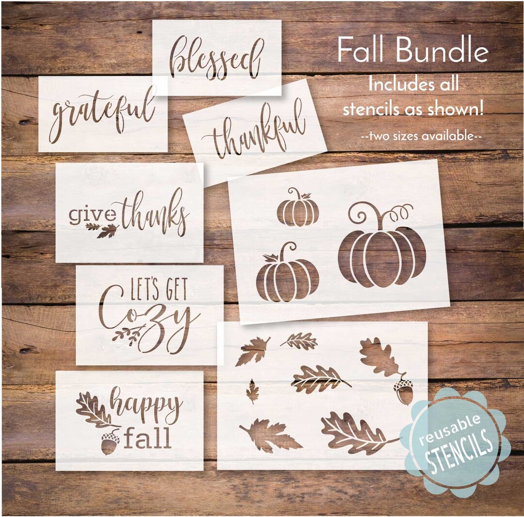 Fall Stencil Bundle, Fall Stencil Pack, Mylar Reusable Stencil, Pumpkin ...