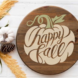Happy Fall Stencil, Fall Pumpkin Stencil, Fall Stencil, Autumn Stencil ...