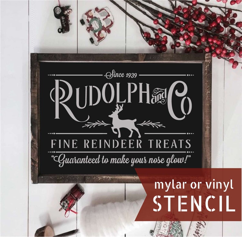 Rudolph co stencil rudolph reindeer stencil reindeer treats | Etsy