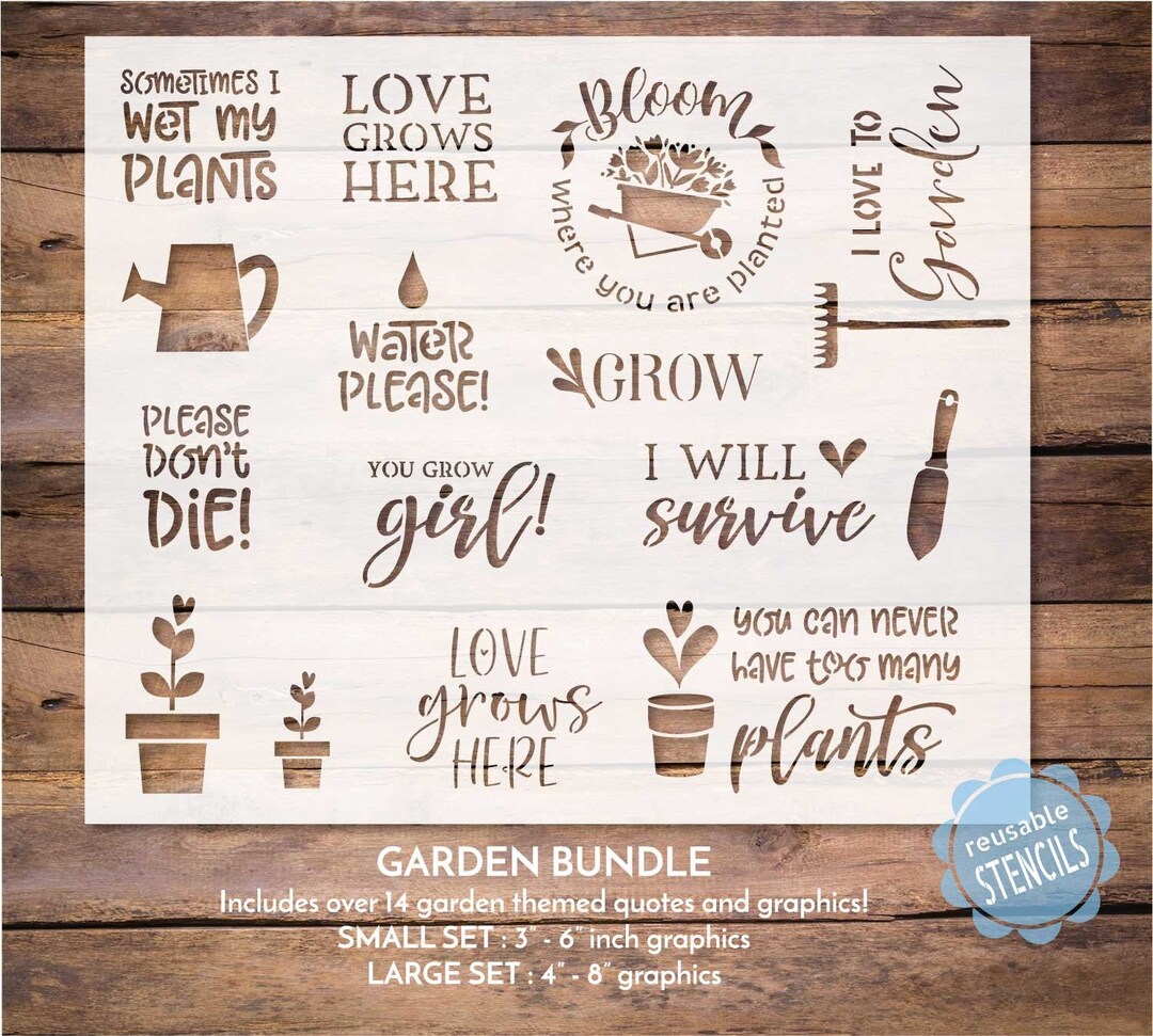 Garden Stencil Bundle Spring Stencil Pack Mylar Reusable - Etsy