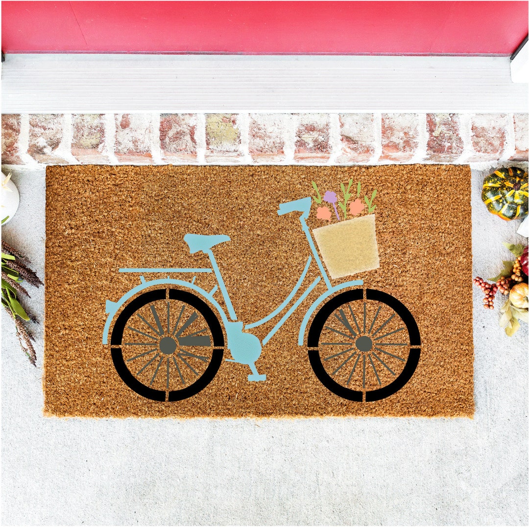 Bicycle Stencil, Reusable Stencil, DIY Door Mat Stencil, Coco Door Mat ...