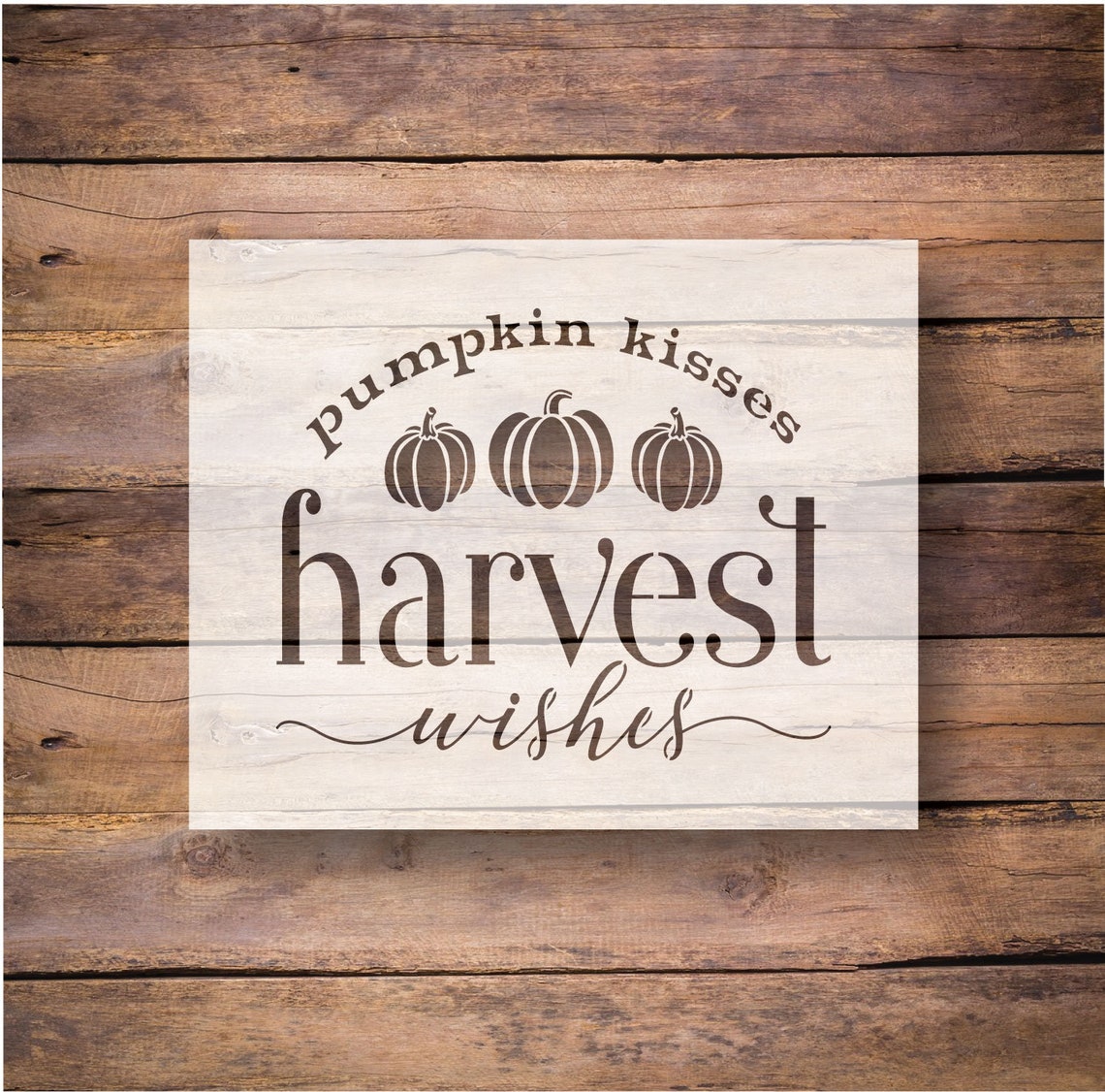 Harvest Wishes Stencil Pumpkin Kisses Stencil Fall Harvest | Etsy