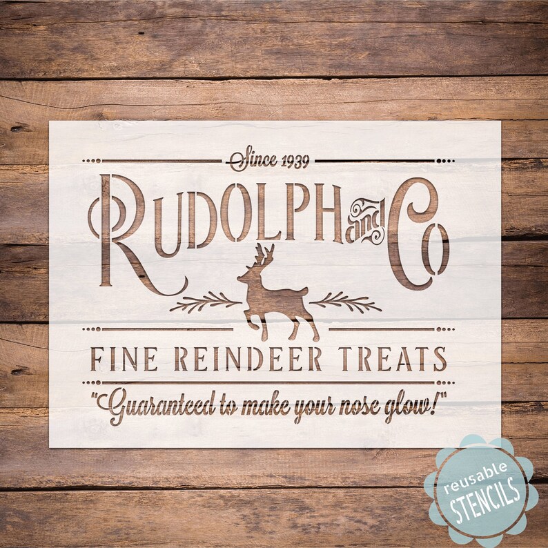 Rudolph Co Stencil, Rudolph Reindeer Stencil, Reindeer Treats Stencil ...