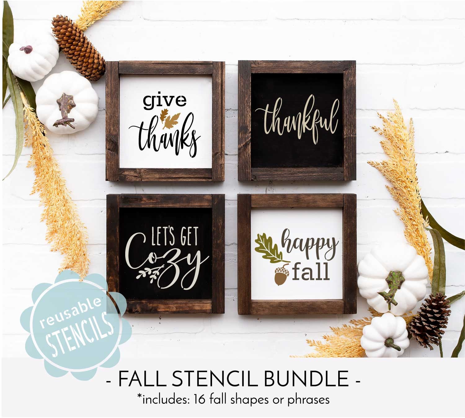 Fall Stencil Bundle Fall Stencil Pack Mylar Reusable | Etsy