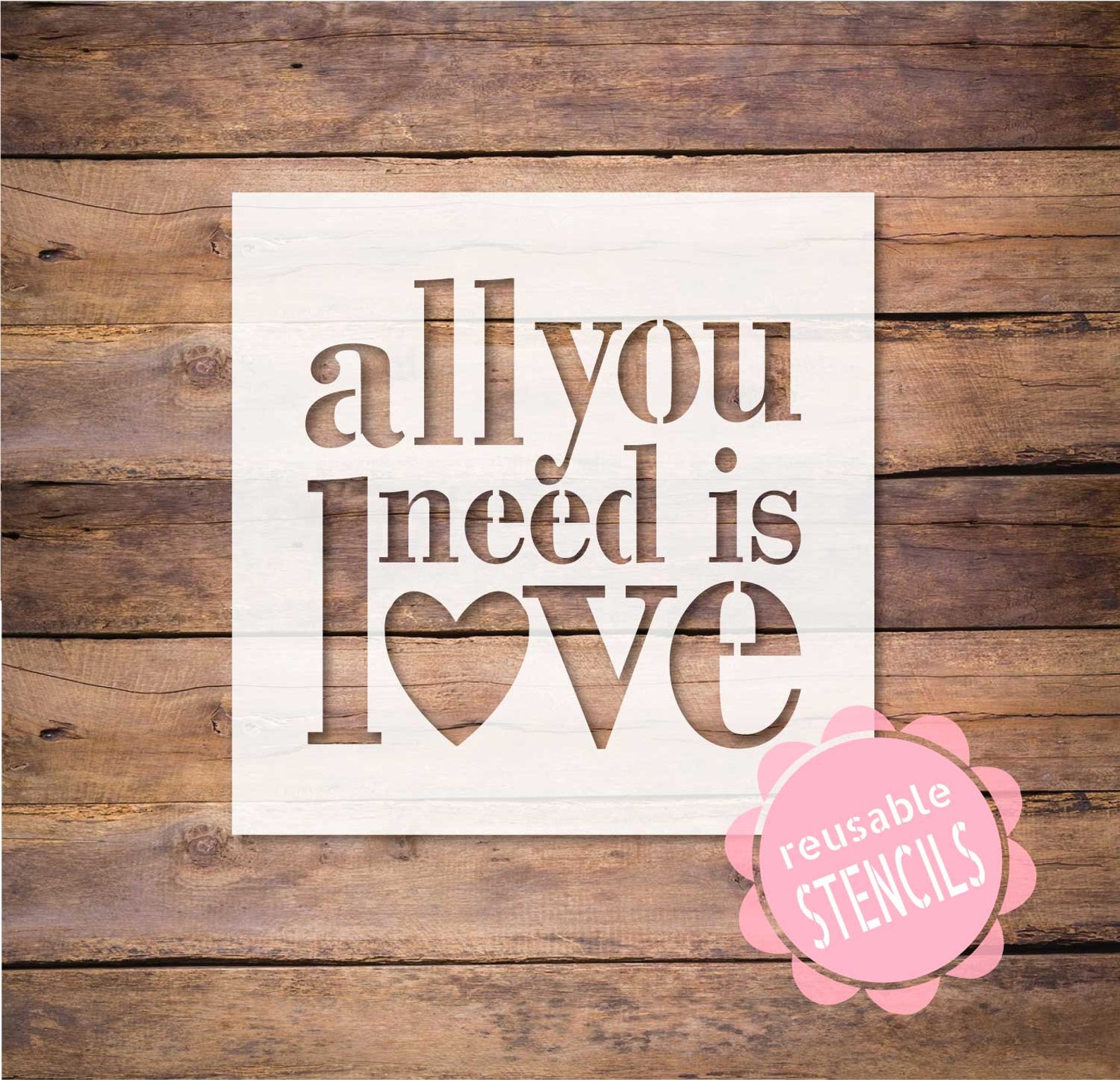 1 - All You Need is Love Valentine's Day Stencil. - Etsy