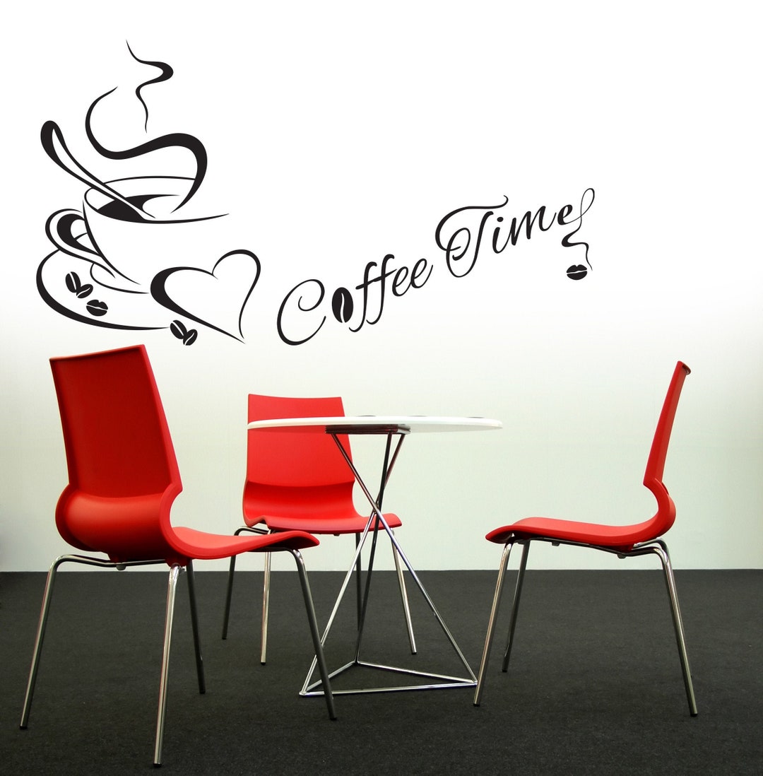 Shop Signs Coffee Time Wall Decal. Coffee With Cup Wall Sticker. - Etsy