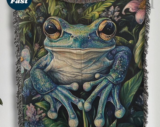 Vintage Magic Frog Summoning Blanket • Witchy Frog Circle Art ...