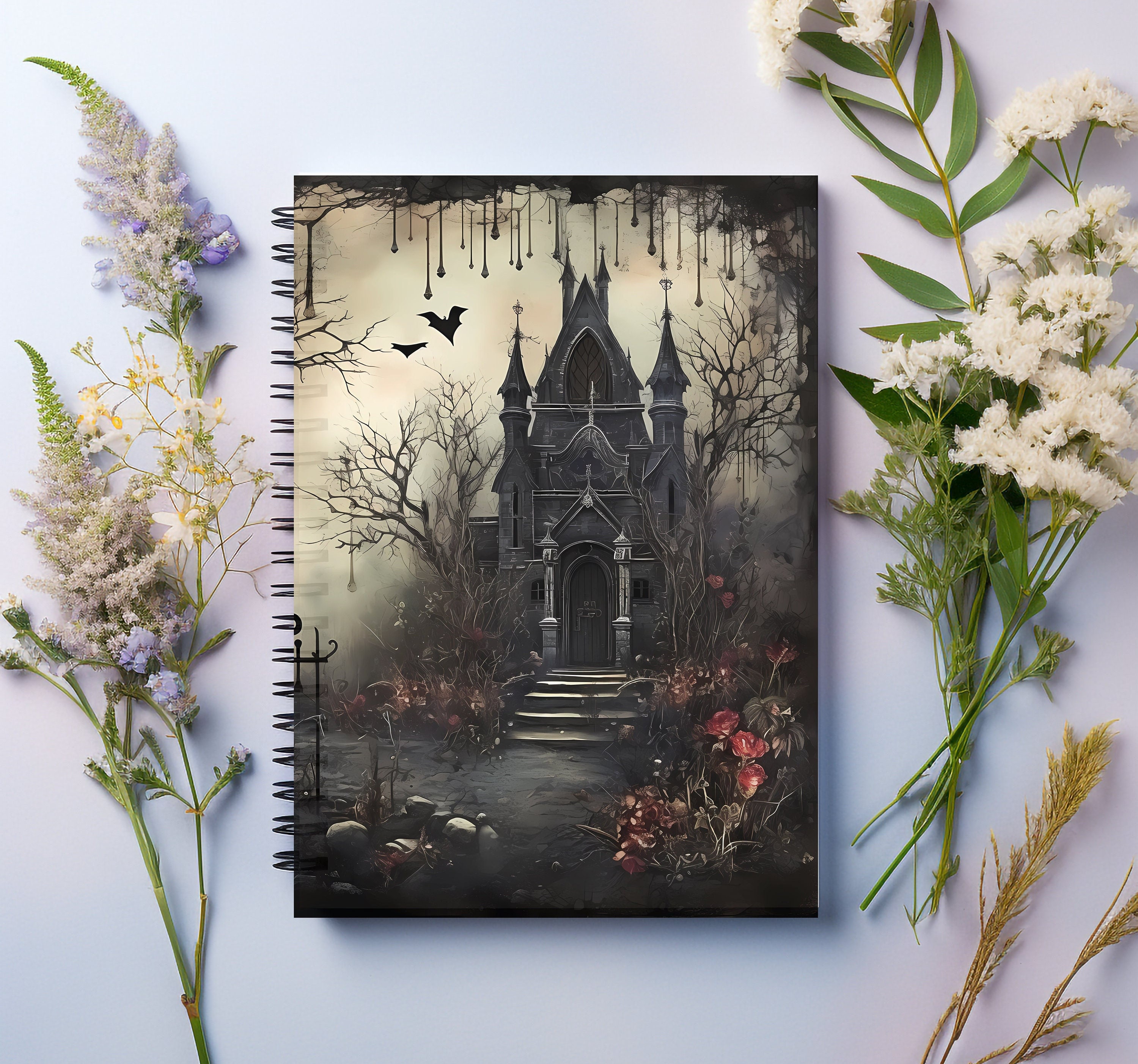 Gothic House Notebook, Creepy Cryptid Art Personal Journal, Dark ...